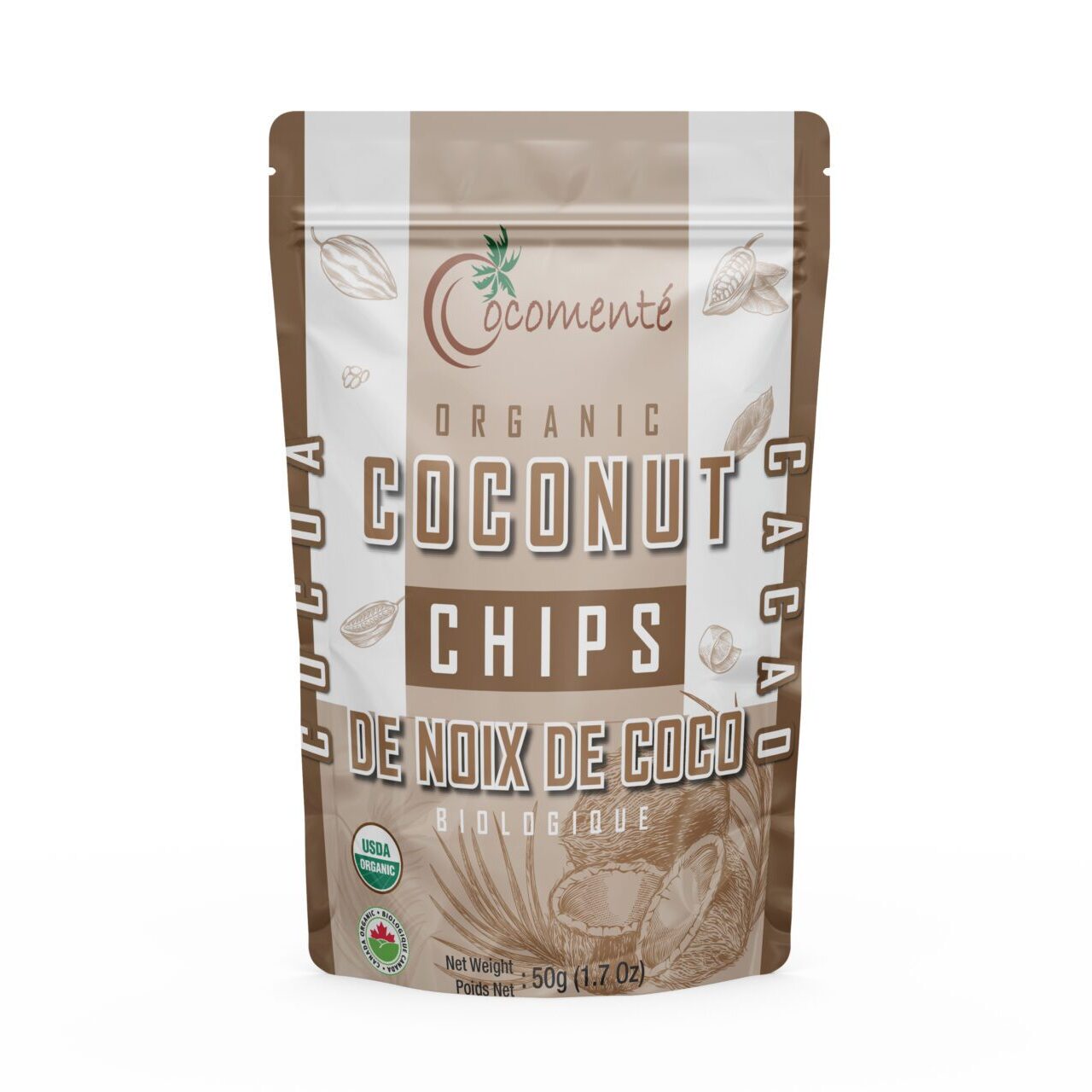 Organic Coconut Chips - Cocoa | Cocomenté